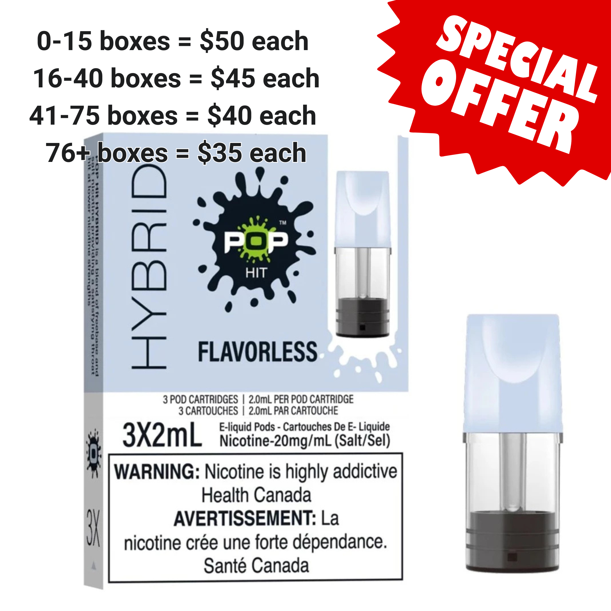 Pop Pods Hybrid - Flavorless [QC] – DISTRIBUTION BULLET INC.