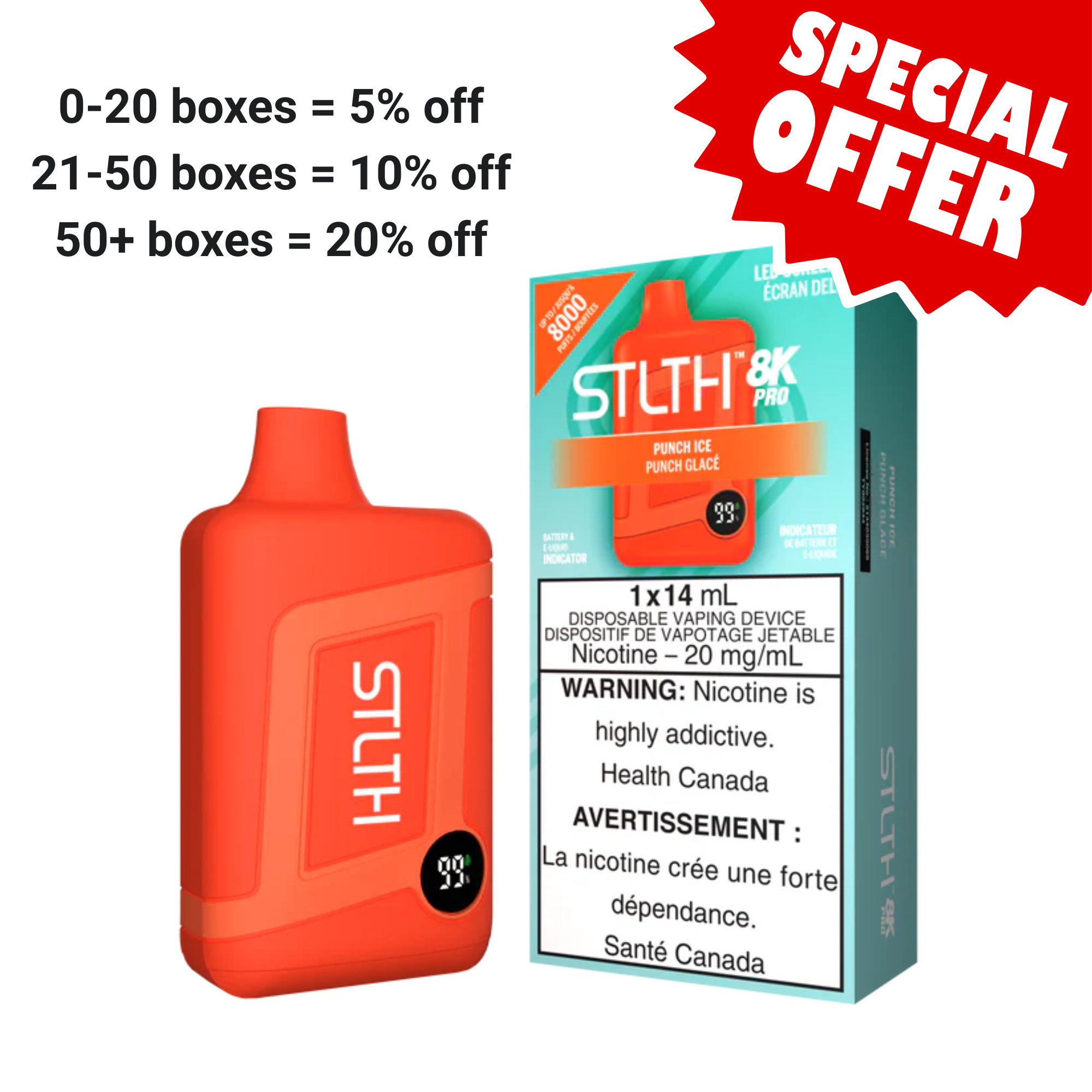 STLTH 8K PRO - Punch Ice [ON] – DISTRIBUTION BULLET INC.