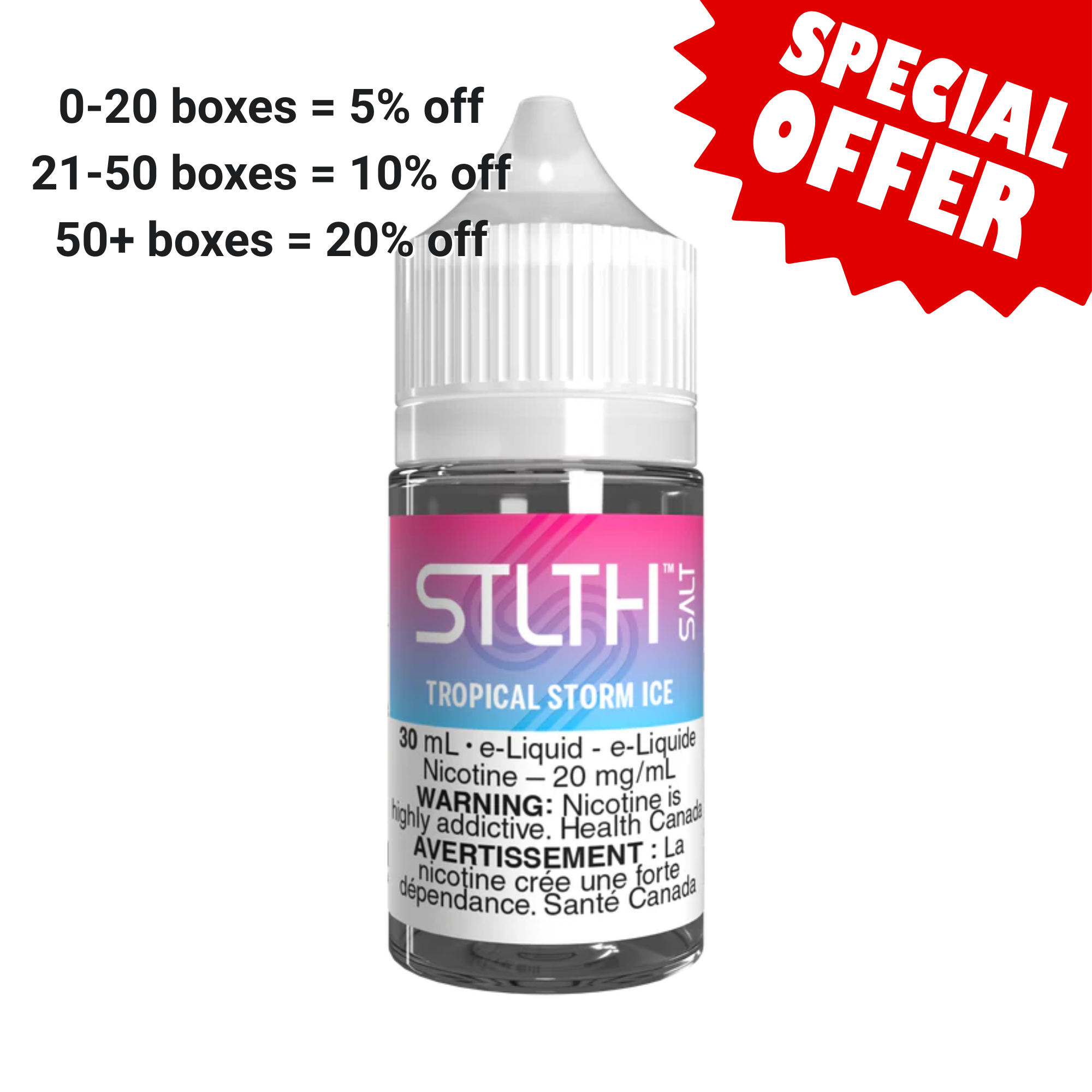 STLTH SALT BOTTLE - Tropical Storm Ice [ON] – DISTRIBUTION BULLET INC.