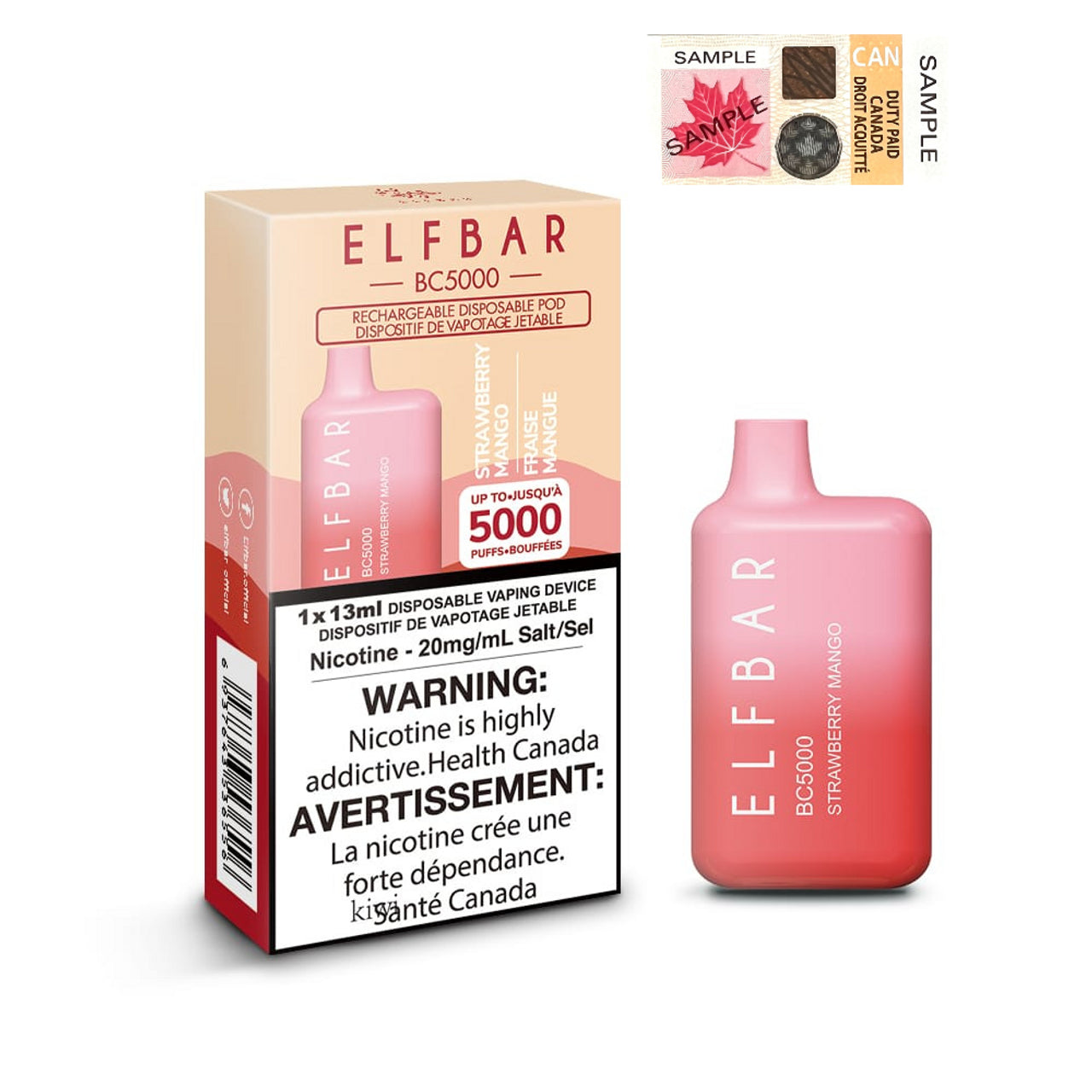 Elf Bar 5000 - Strawberry Mango – Bullet Distribution Inc.
