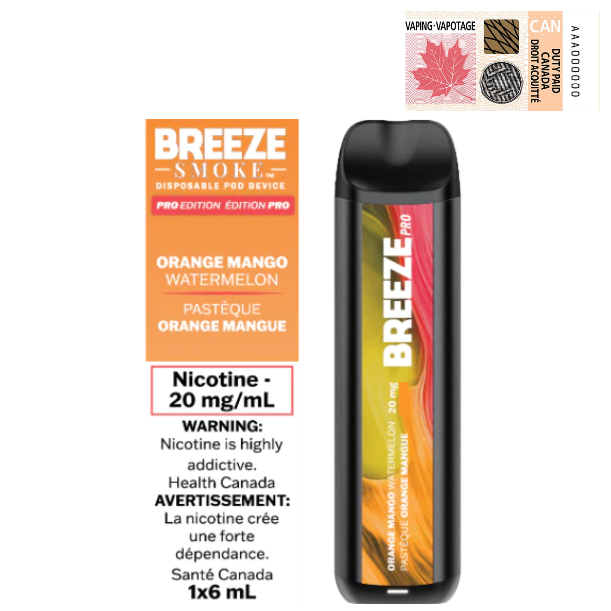 Breeze Pro - Orange Mango Watermelon – DISTRIBUTION BULLET INC.