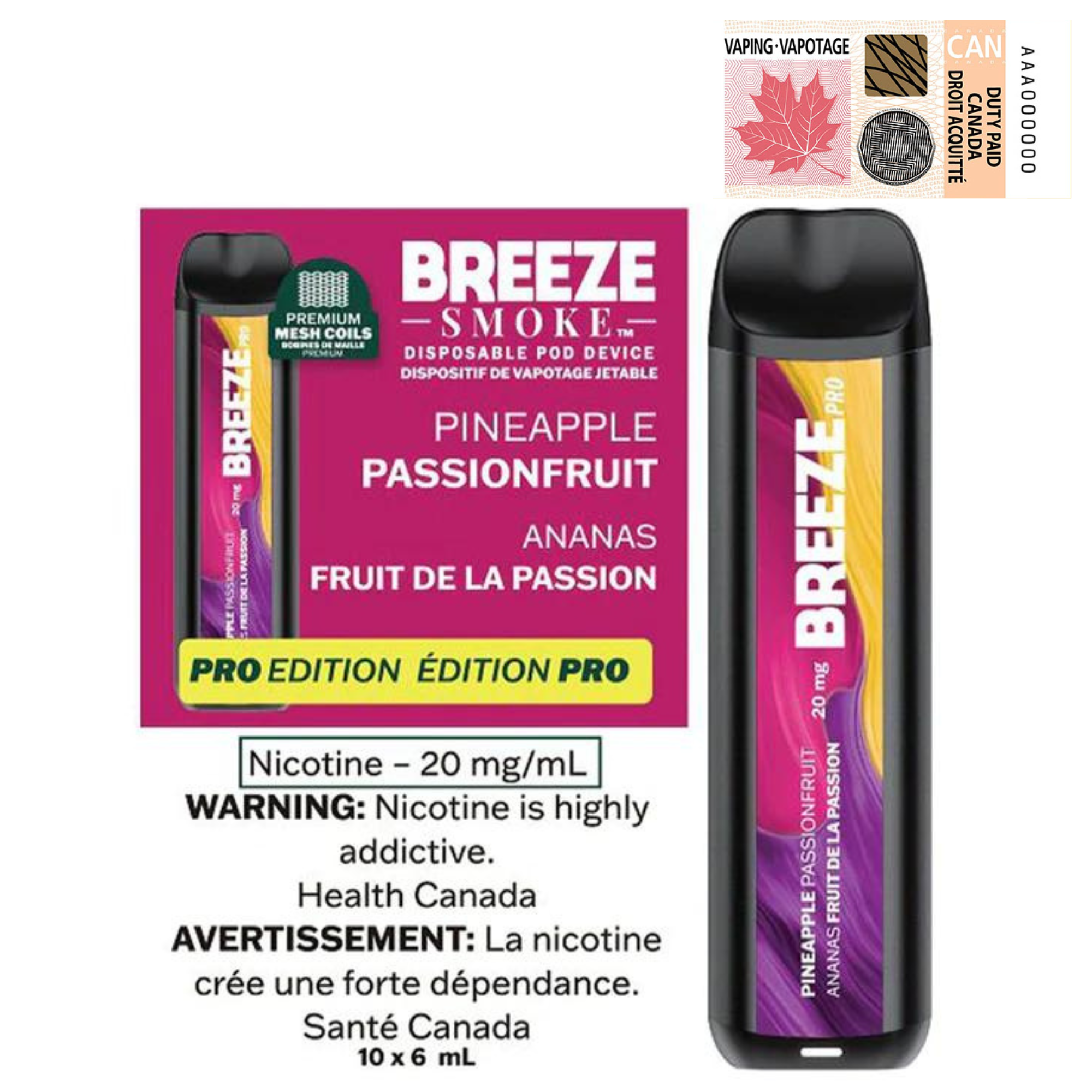 Breeze Pro - Pineapple Passion Fruit – DISTRIBUTION BULLET INC.