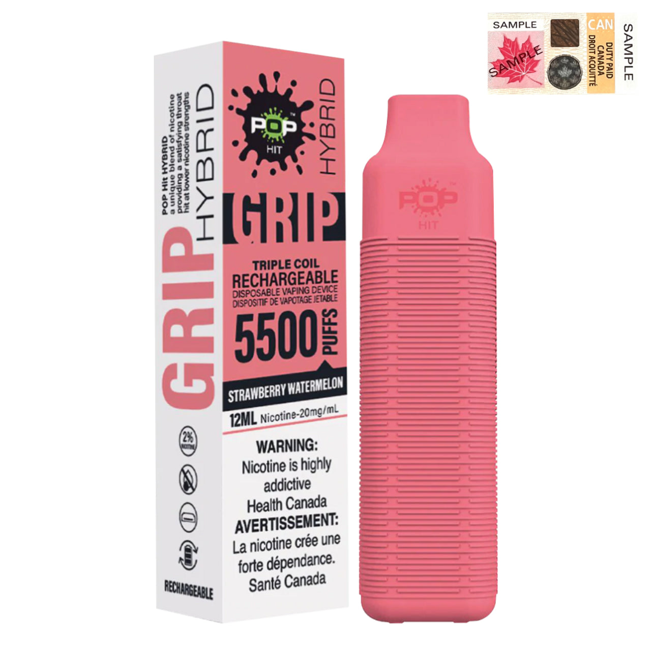 Pop Hybrid Grip 5500 - Strawberry Watermelon – DISTRIBUTION BULLET INC.